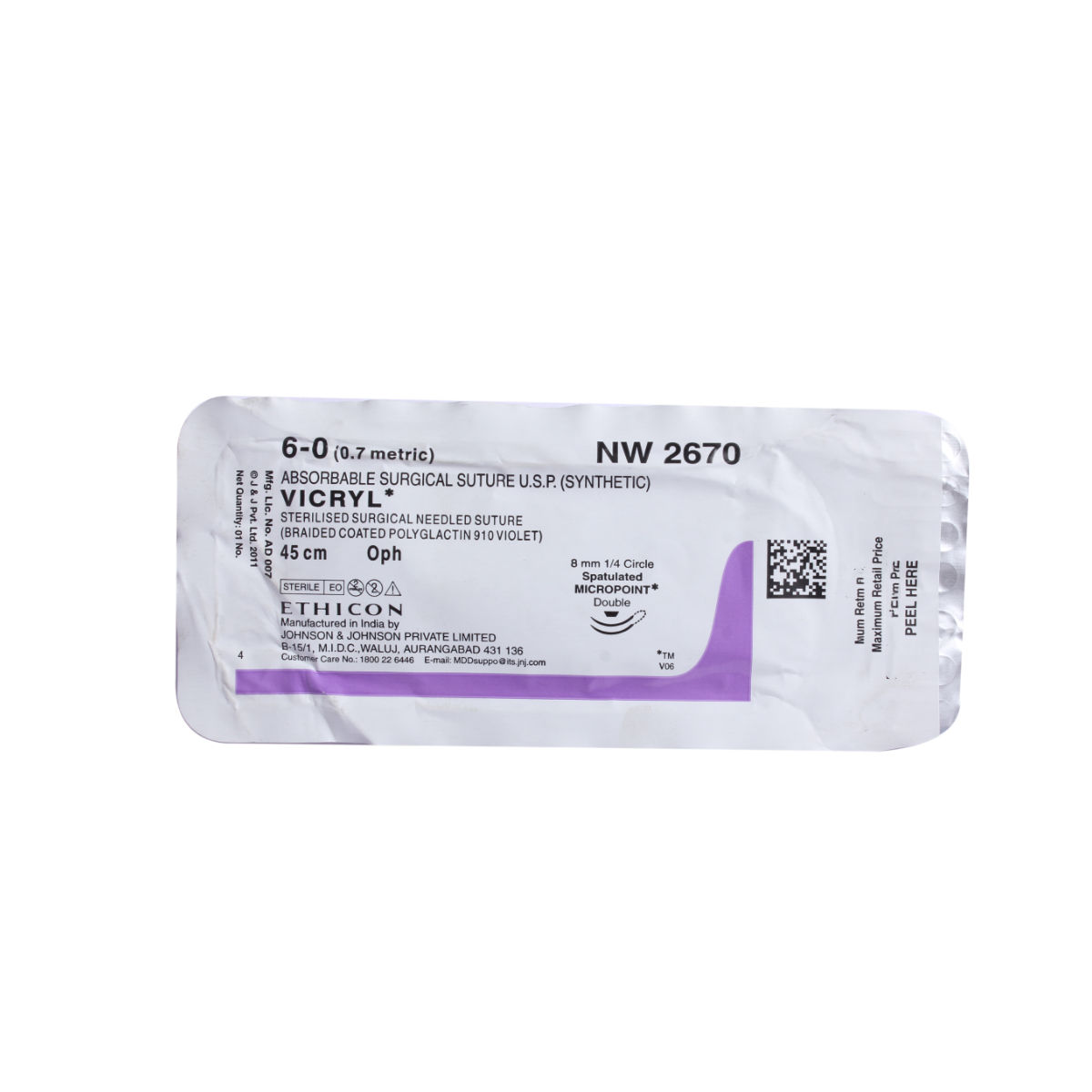 Vicryl 6 0 Nw 2670 | Uses, Side Effects, Price | Apollo Pharmacy