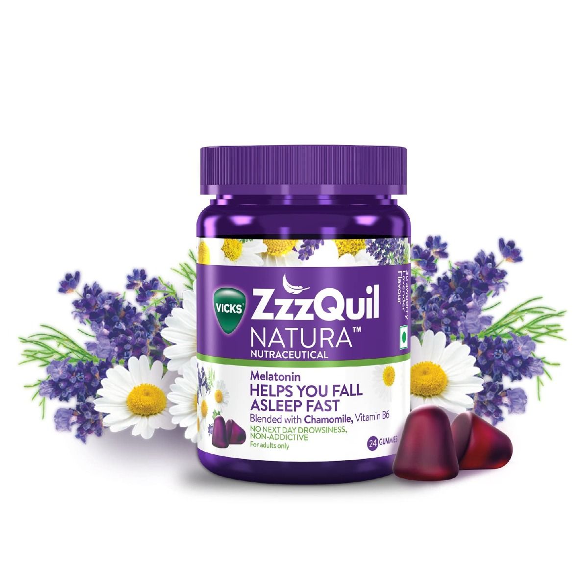 Vicks ZzzQuil Natura Nutraceutical Melatonin Gummies, 24 Count Price ...