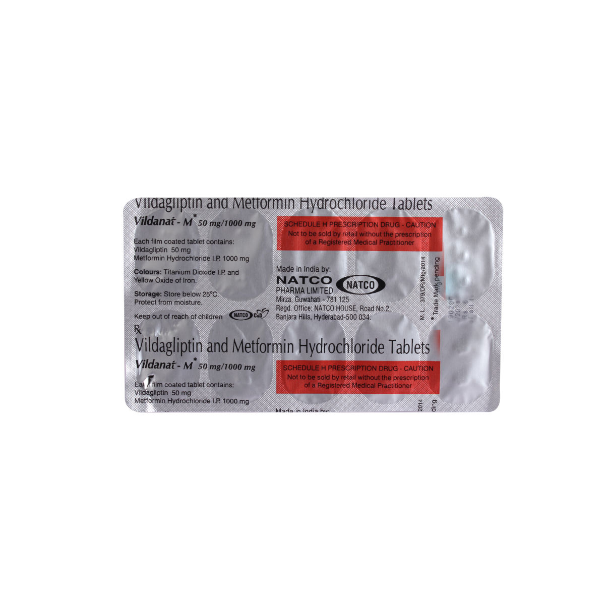 Vildanat-M 50/1000mg Tablet 10's Price, Uses, Side Effects, Composition ...