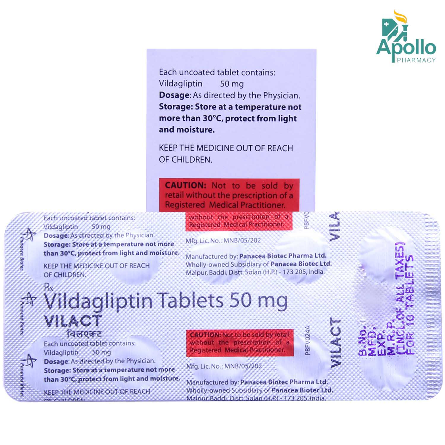 Vilact 50 Tablet 10's Price, Uses, Side Effects, Composition - Apollo ...