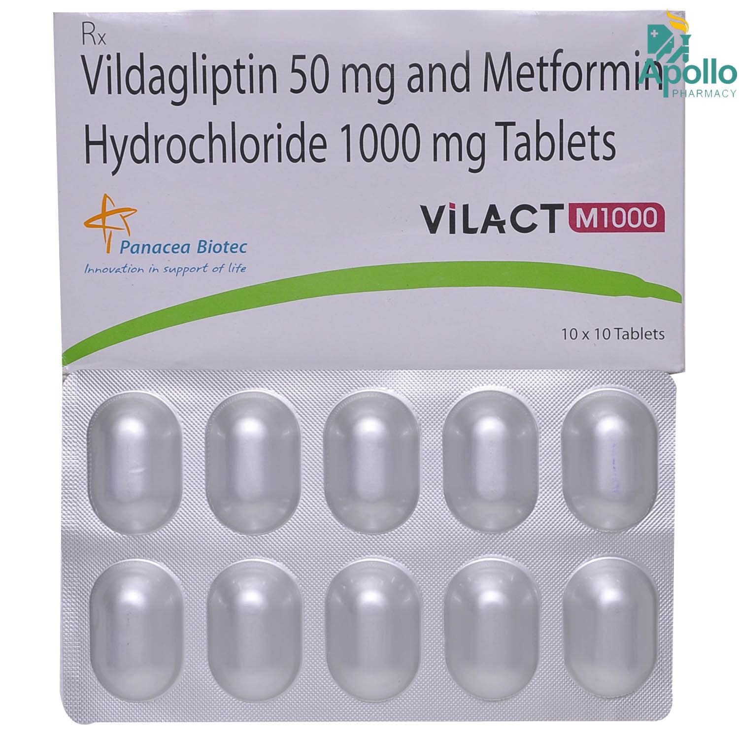 Vilact M 1000/50mg Tablet 10's Price, Uses, Side Effects, Composition ...