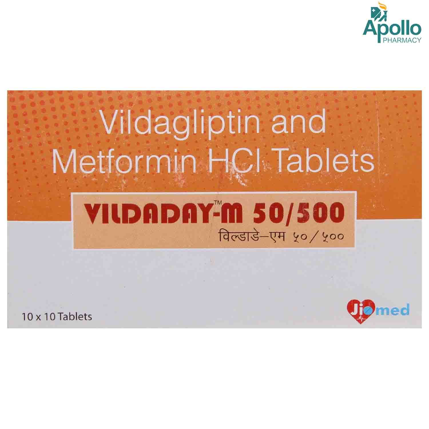 Vildaday-M 50/500 Tablet | Uses, Side Effects, Price | Apollo Pharmacy