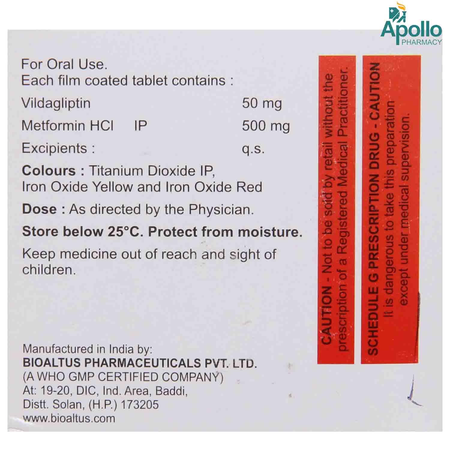 Vildaday-M 50/500 Tablet 10's Price, Uses, Side Effects, Composition ...