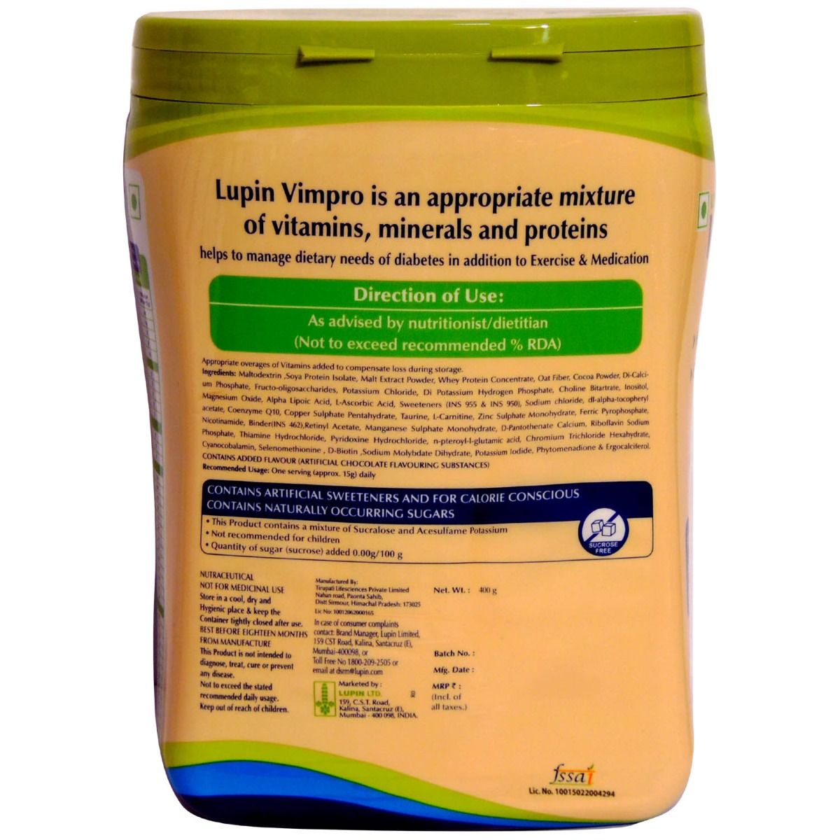 Vimpro Chocolate Powder 400 gm Price, Uses, Side Effects, Composition ...