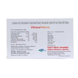 Buy Vitrace Nervz Tablet | 19 Minutes Delivery | Apollo Pharmacy