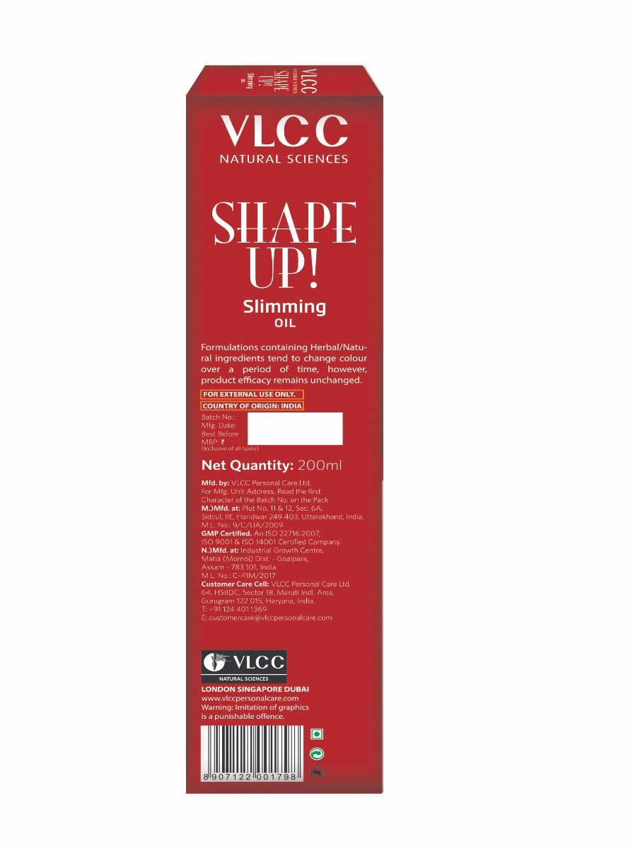 VLCC Shape Up Slimming Oil, 200 ml Price, Uses, Side Effects ...