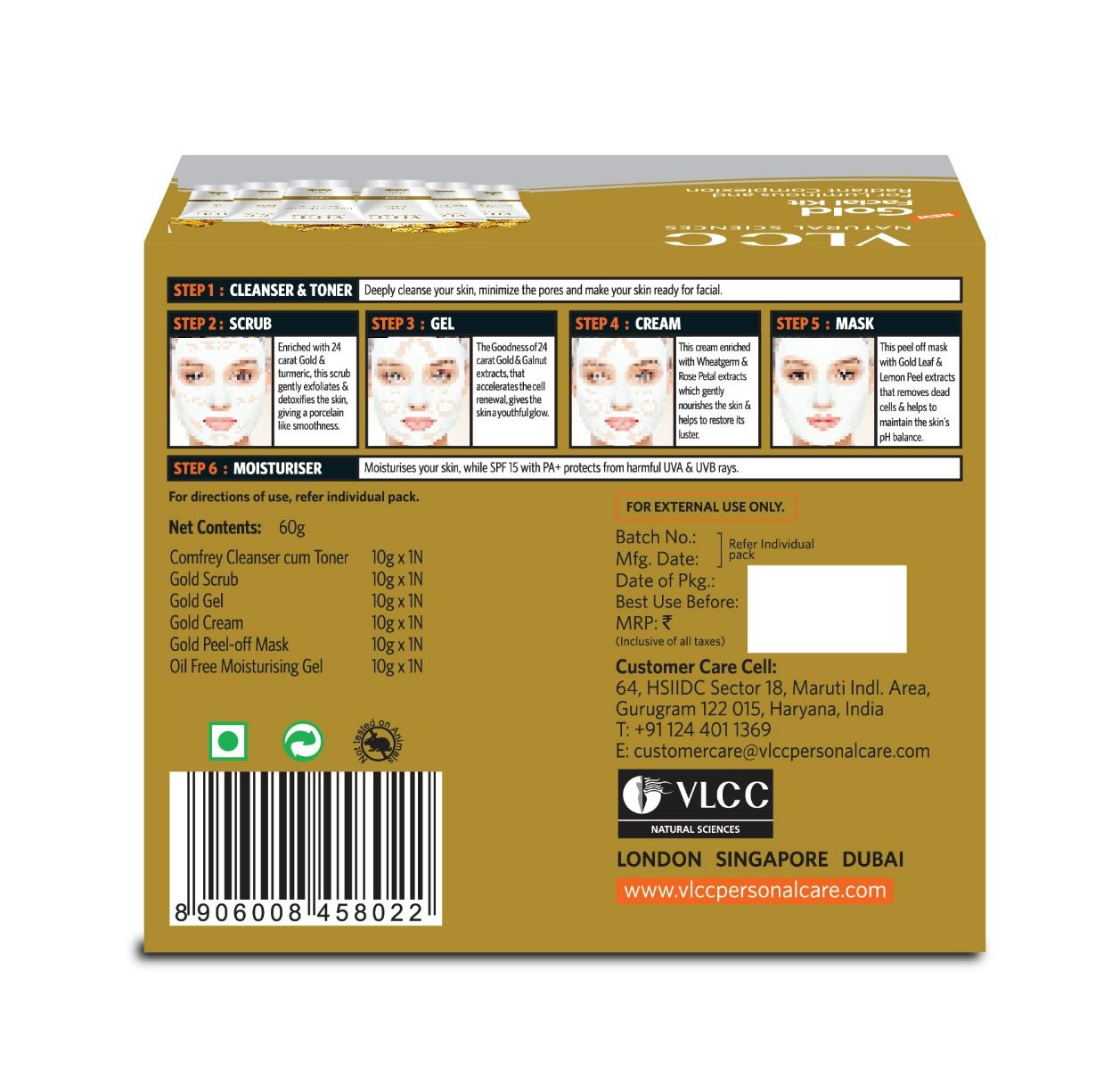 VLCC Gold Facial Kit, 1 Count Price, Uses, Side Effects, Composition ...