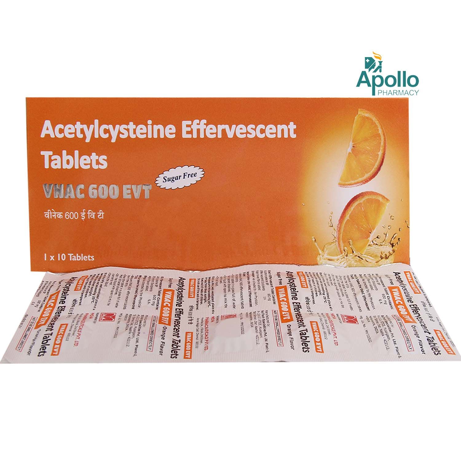 Vnac 600 Evt Sugar Free Tablet 10's Price, Uses, Side Effects ...