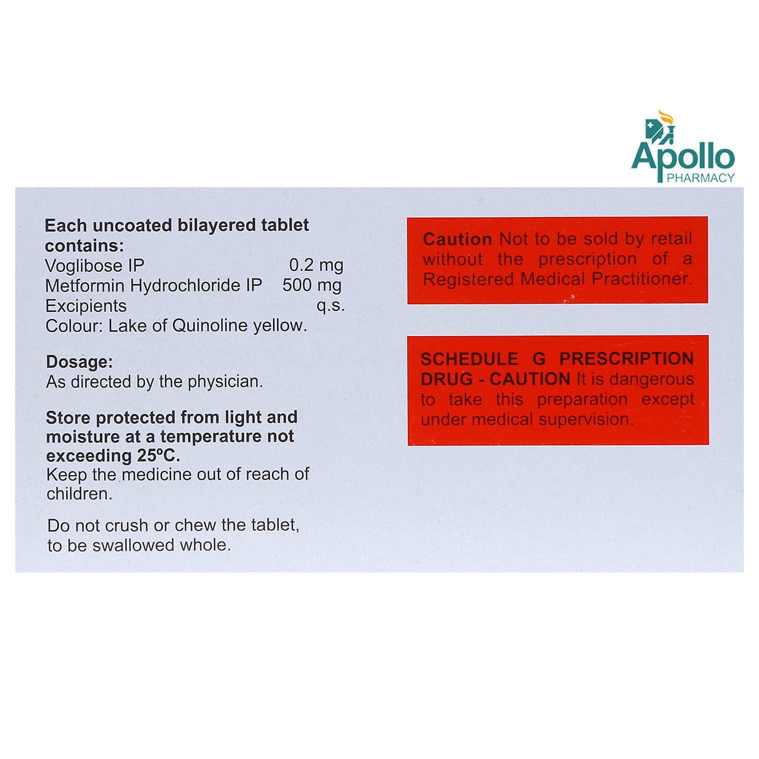 Vogo-M 0.2 Tablet 10's Price, Uses, Side Effects, Composition - Apollo ...