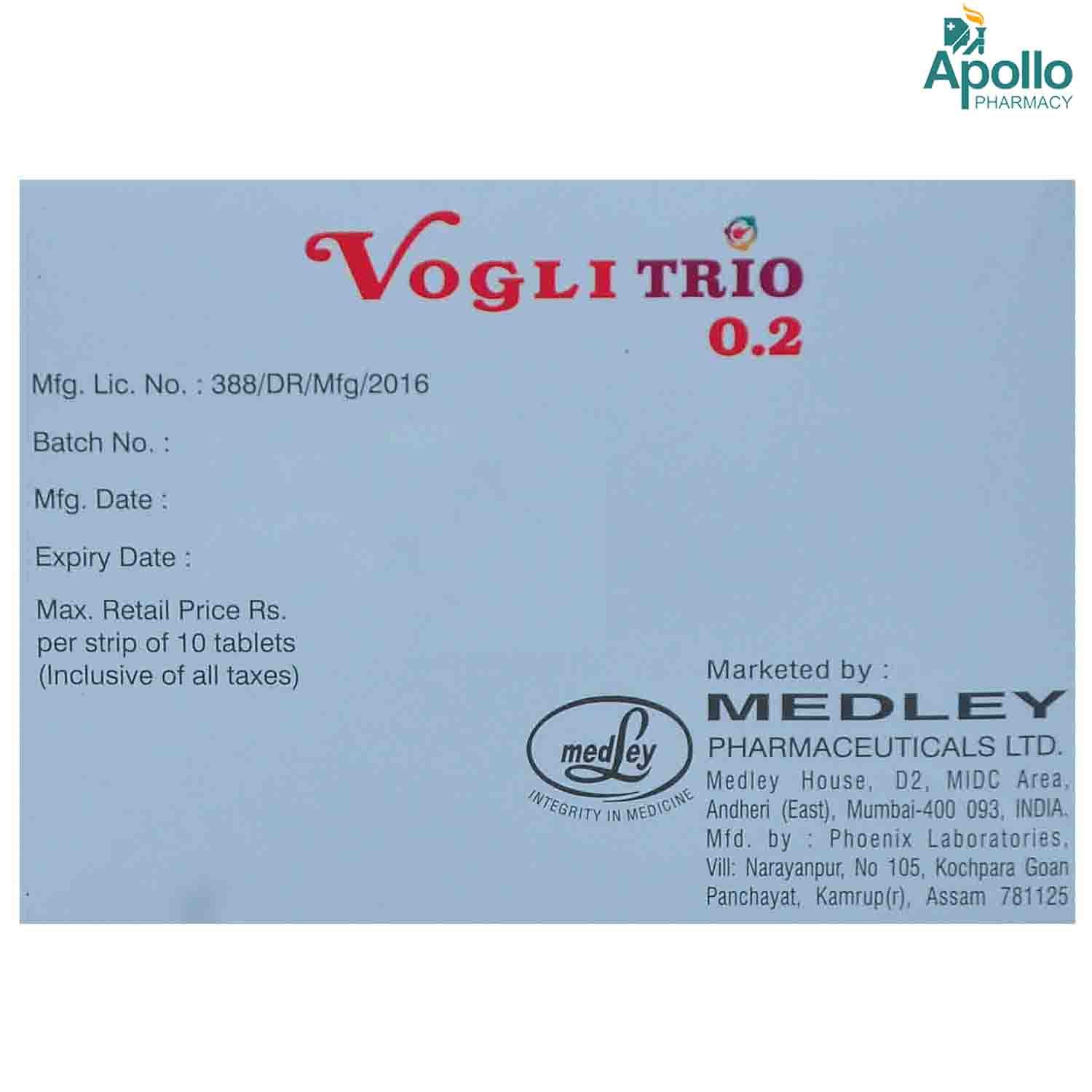 Vogli Trio 0.2 Tablet 10's Price, Uses, Side Effects, Composition ...