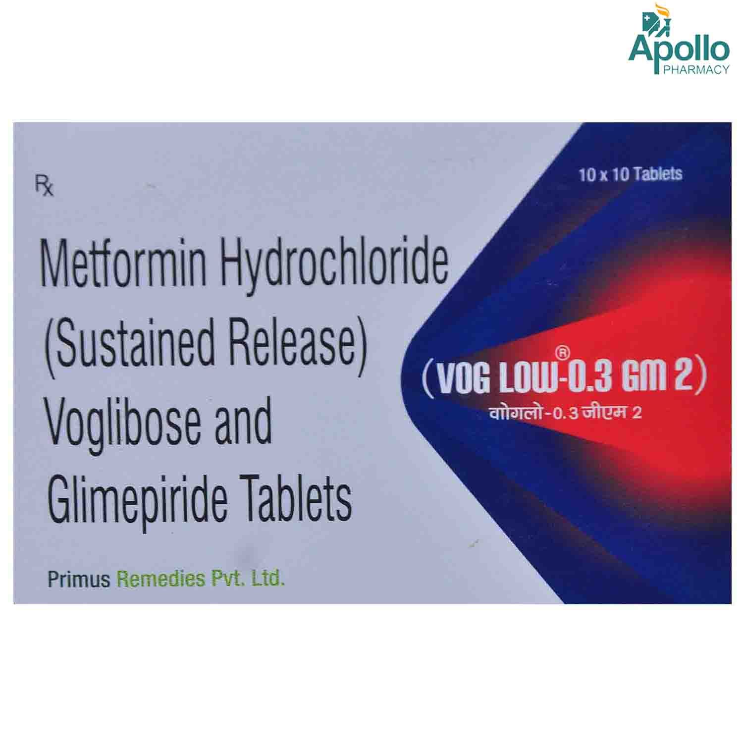 Vog Low-0.3 GM 2 Tablet | Uses, Side Effects, Price | Apollo Pharmacy