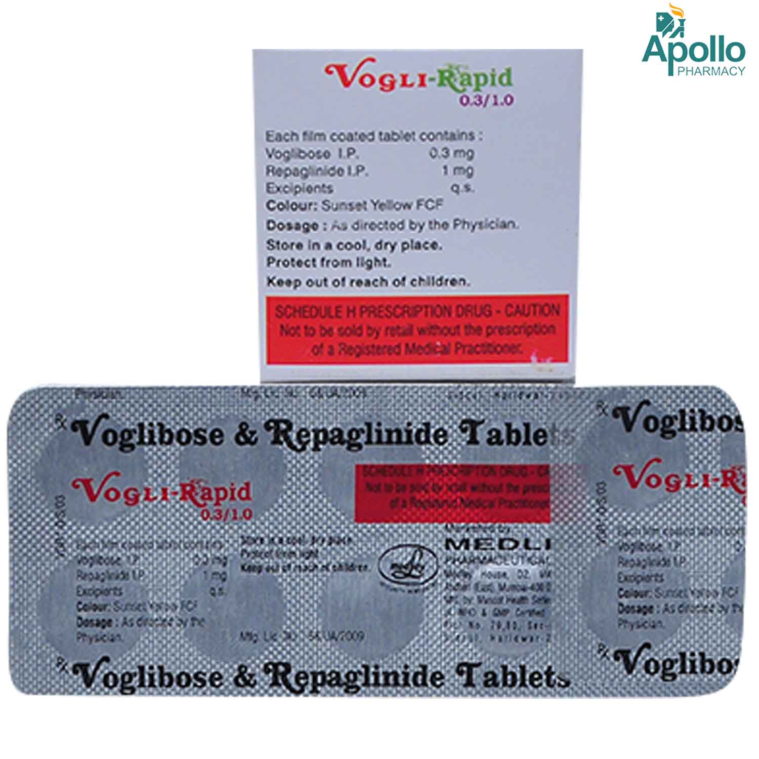 Vogli Rapid 0.3/1 Tablet 10's Price, Uses, Side Effects, Composition ...