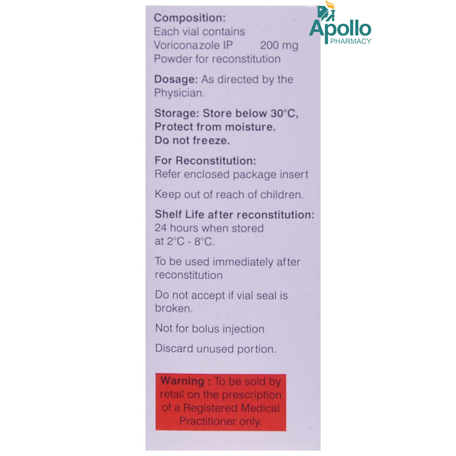 VORITROL 200MG INJECTION | Uses, Side Effects, Price | Apollo Pharmacy