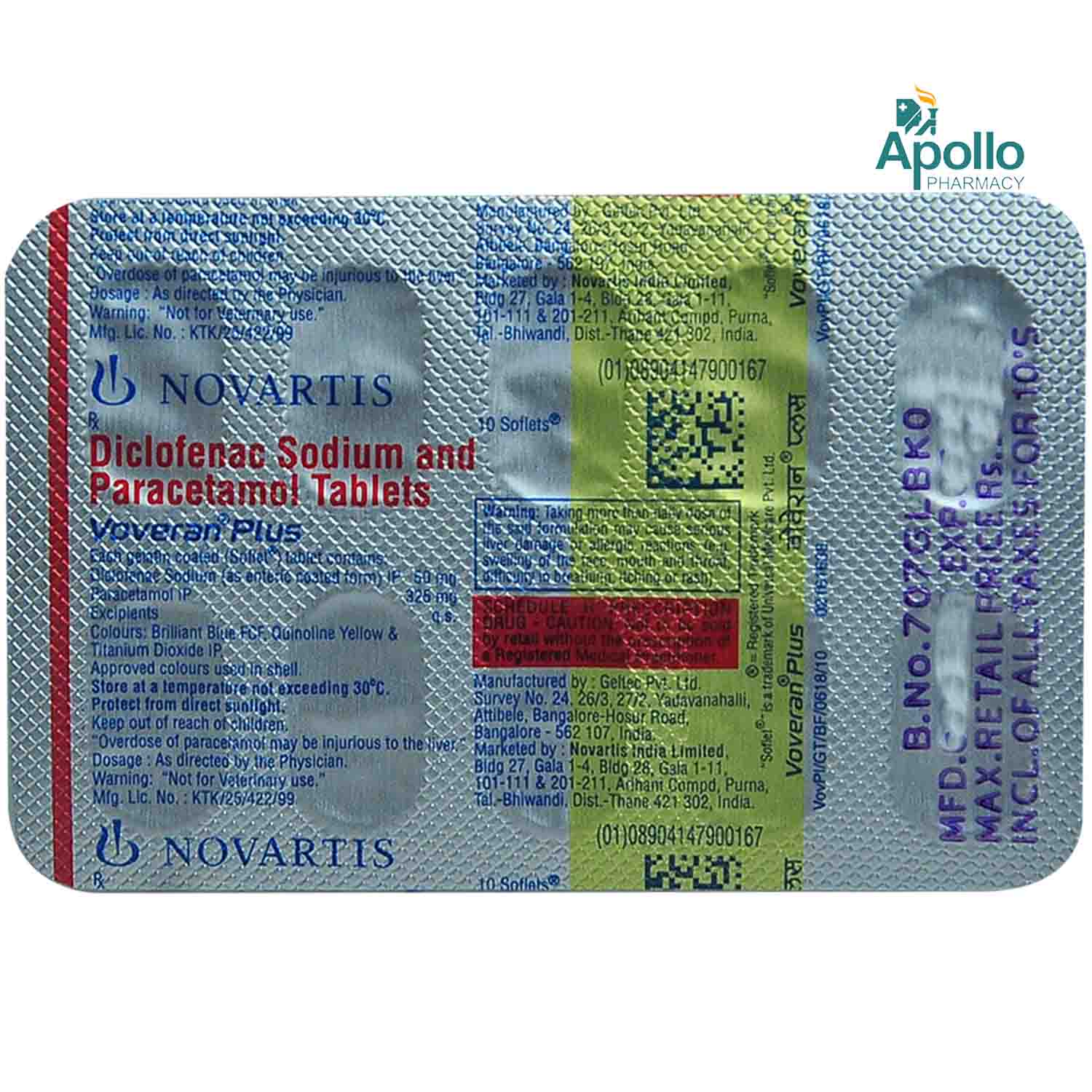 Voveran Plus Tablet 10's Price, Uses, Side Effects, Composition ...