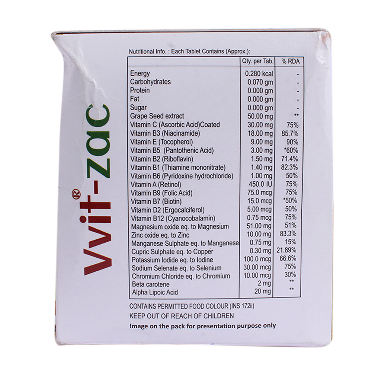 Vvit-Zac Tablet 15's Price, Uses, Side Effects, Composition - Apollo ...