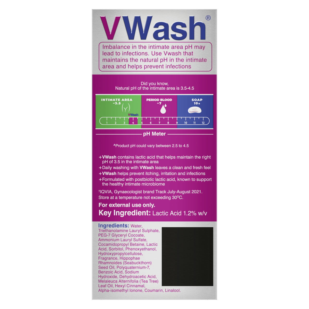 Buy VWash Expert Intimate Hygiene Wash, 100 ml | 19 Minutes Delivery ...