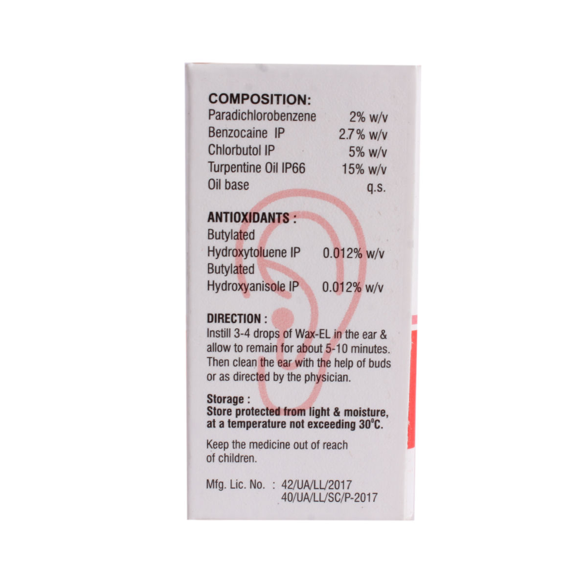 Wax-El Ear Drops 10ml Price, Uses, Side Effects, Composition - Apollo ...