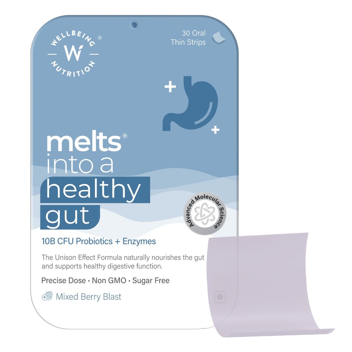 Buy Wellbeing Nutrition Melts Healthy Gut Probiotics Mixed Berry ...