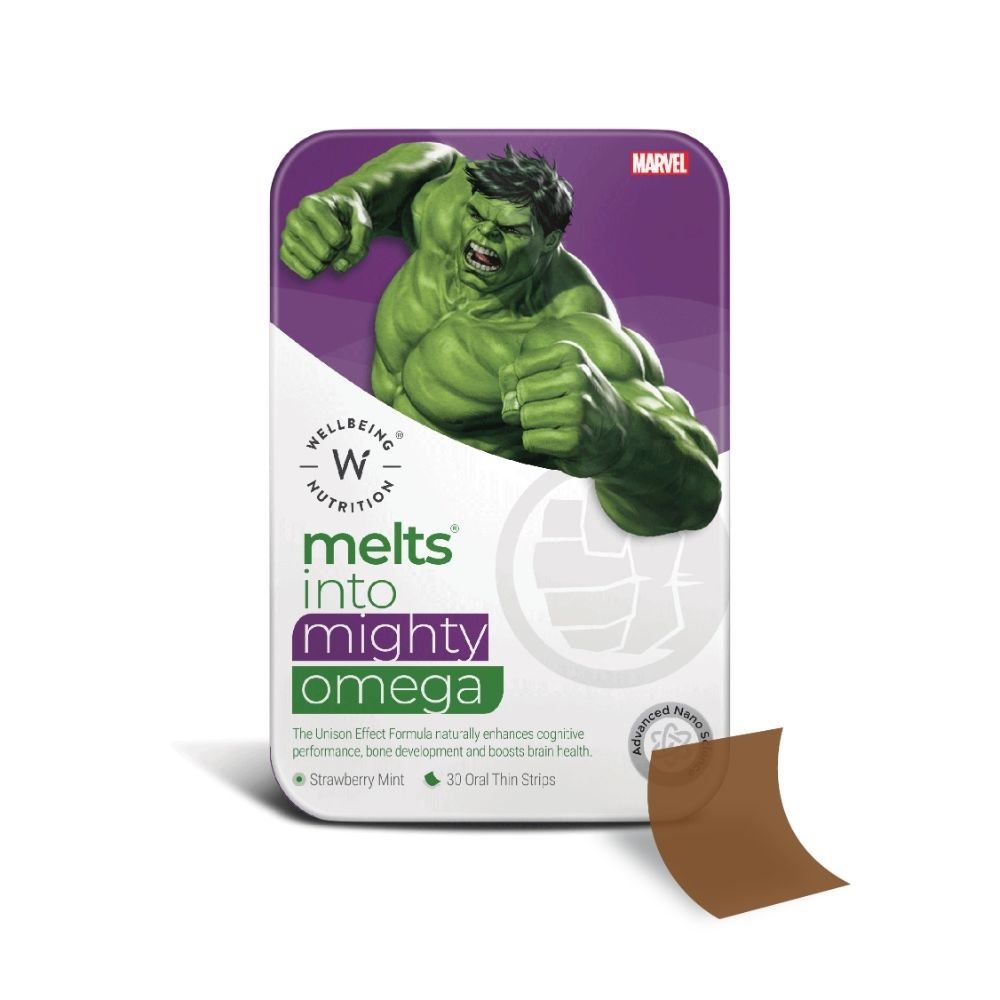 Buy Wellbeing Nutrition Melts Into Mighty Omega Marvel Strawberry Mint ...