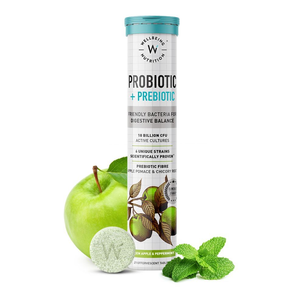 Wellbeing Nutrition Probiotic + Prebiotic Green Apple & Peppermint ...