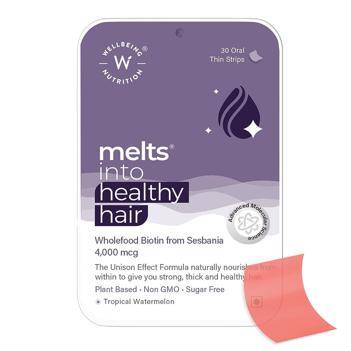 Buy Wellbeing Nutrition Melts Into Healthy Hair Wholefood Biotin 4000 ...