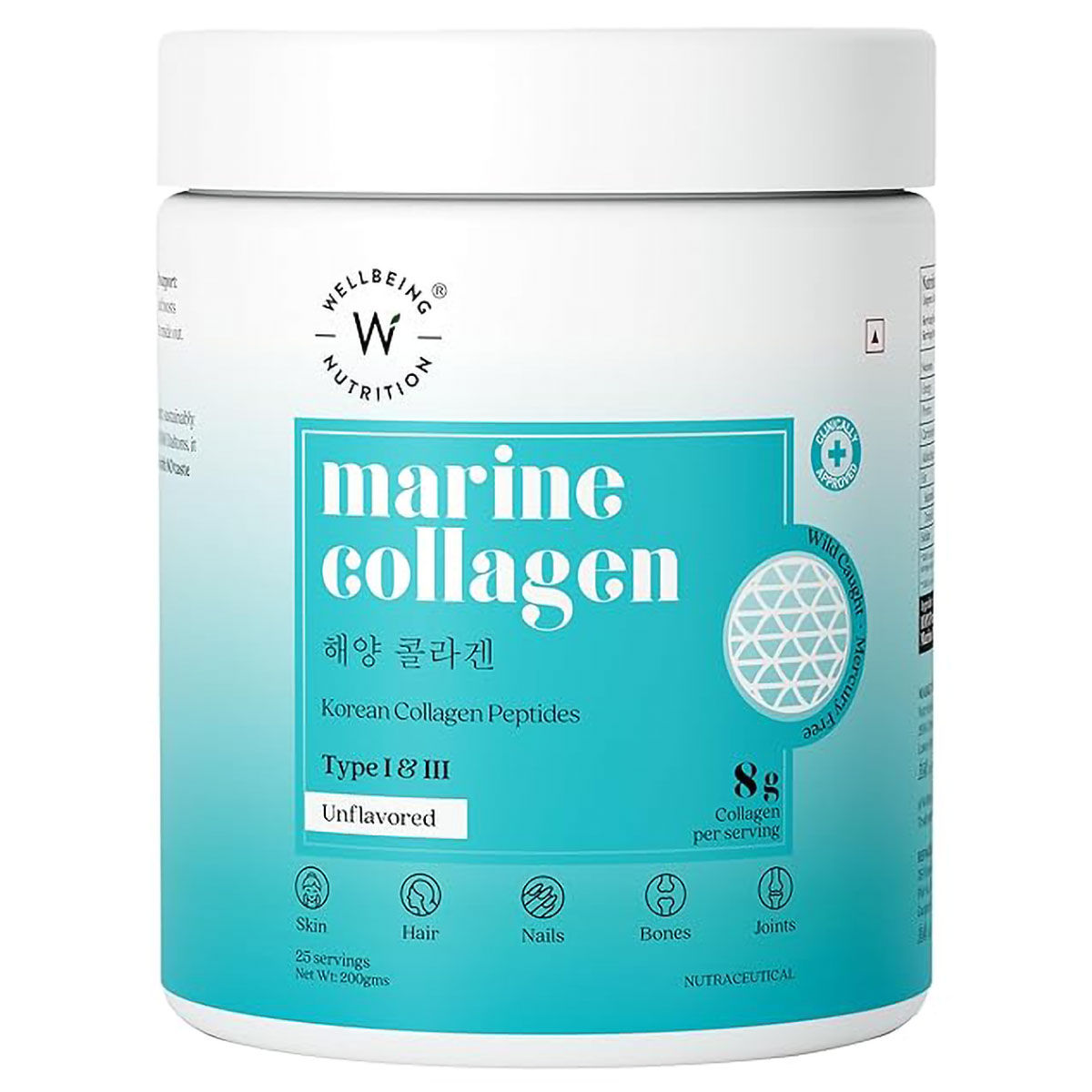 Buy Wellbeing Nutrition Marine Collagen Unflavored Powder, 200 gm | 19 ...