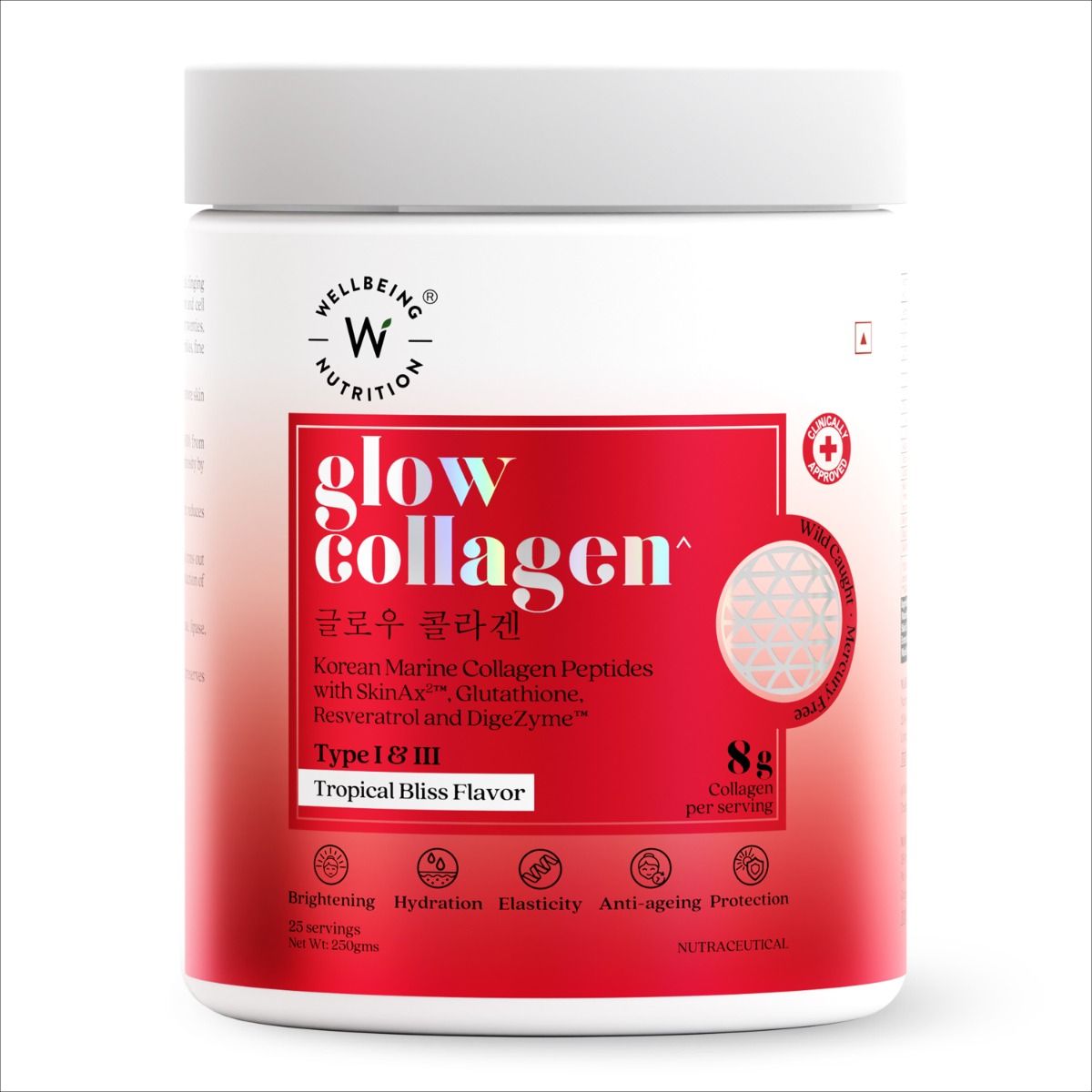 Buy Wellbeing Nutrition Glow Collagen Tropical Bliss Flavour Powder ...