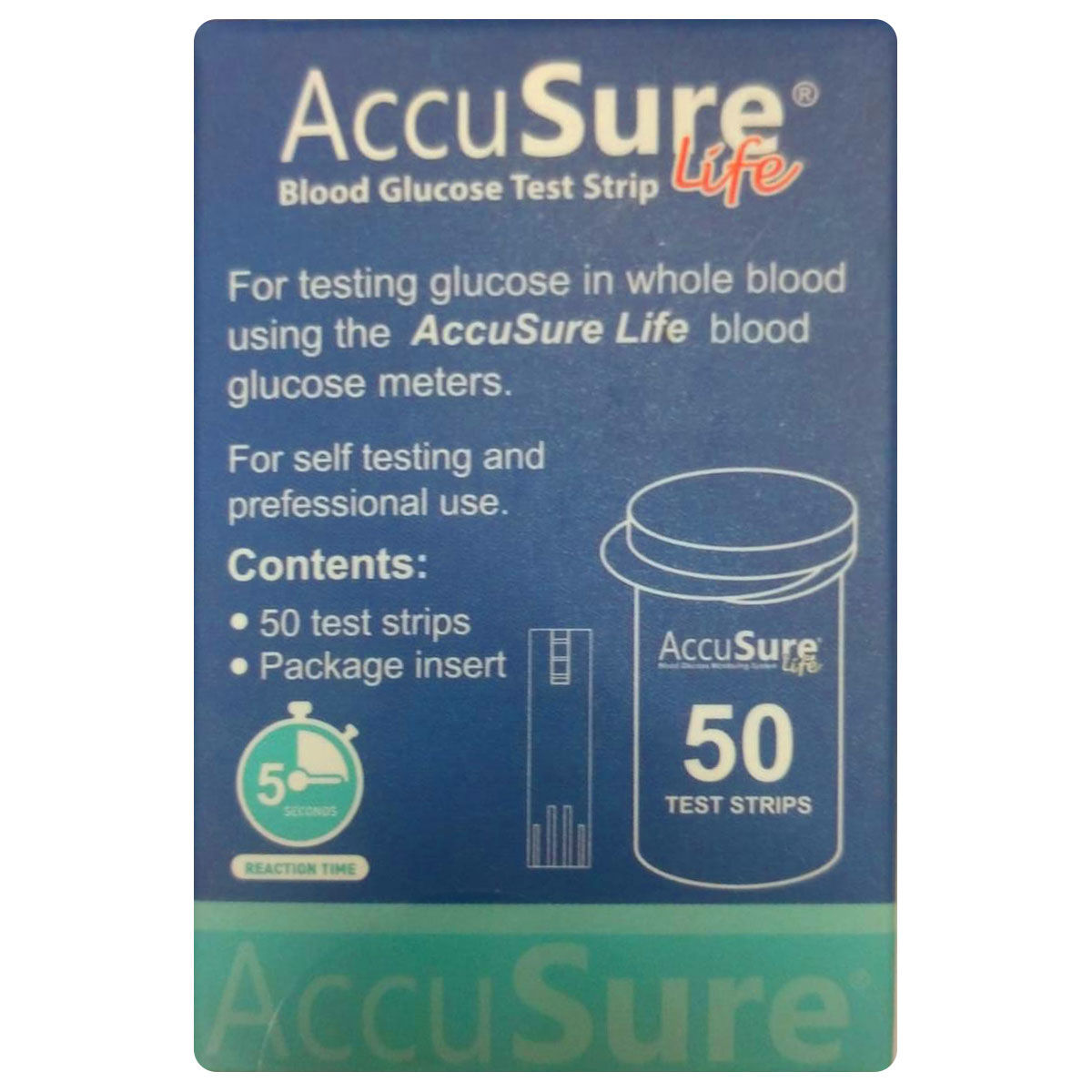 Accusure Life Blood Glucometer Test Strips, 50 Count का उपयोग, फायदे ...
