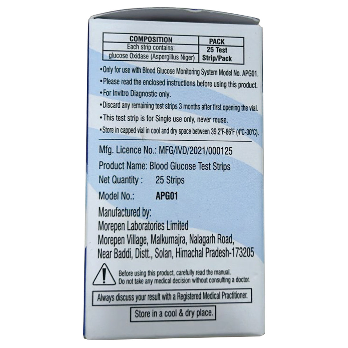 Buy Apollo Pharmacy Blood Glucose Test Strips, 25 Count | 19 Minutes ...