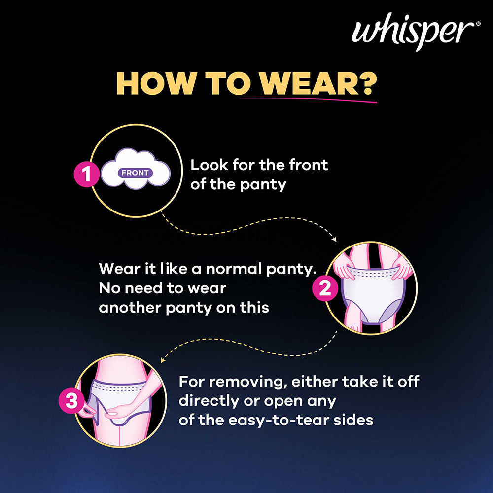Buy Whisper Super Absorbent Period Panty Medium-Large, 6 Count | 19 ...