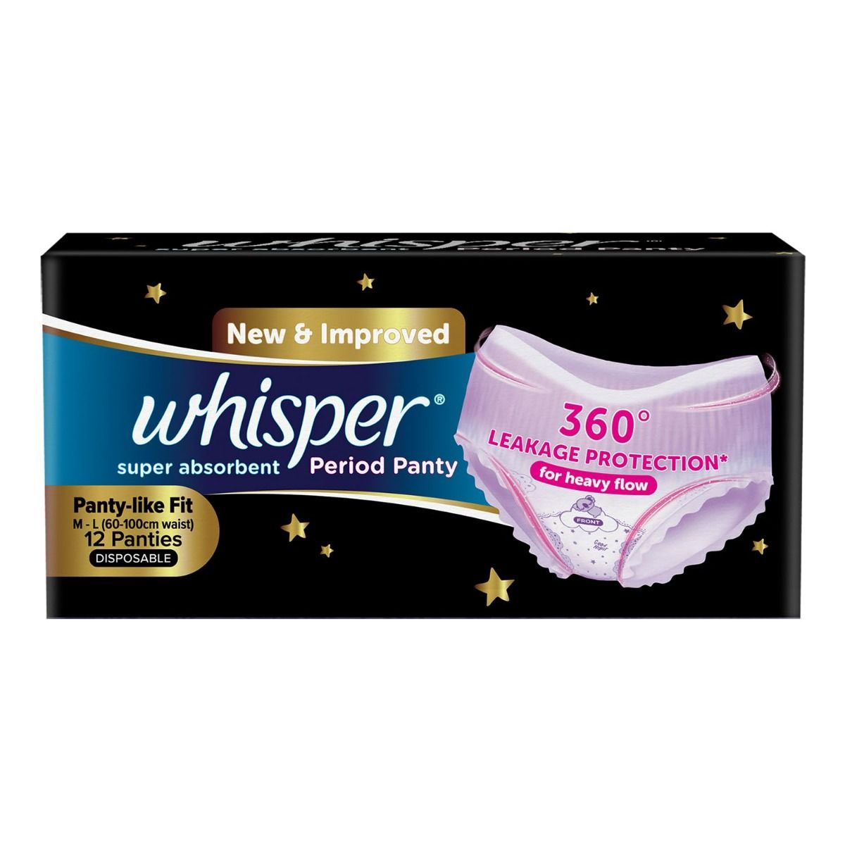 Buy Whisper Super Absorbent Period Panty Medium-Large, 12 Count | 19 ...