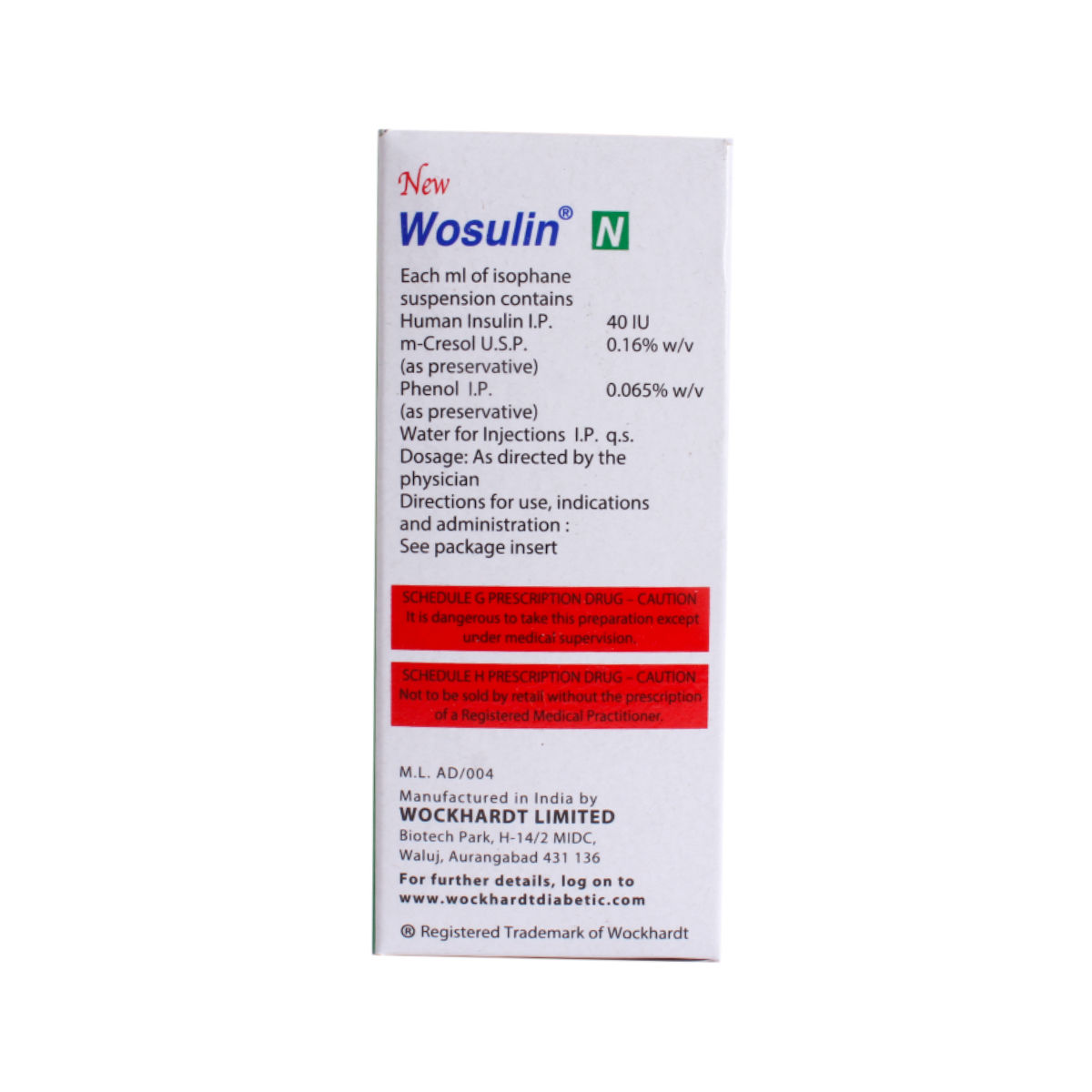 Wosulin-N 40IU New Injection 15 ml Price, Uses, Side Effects ...