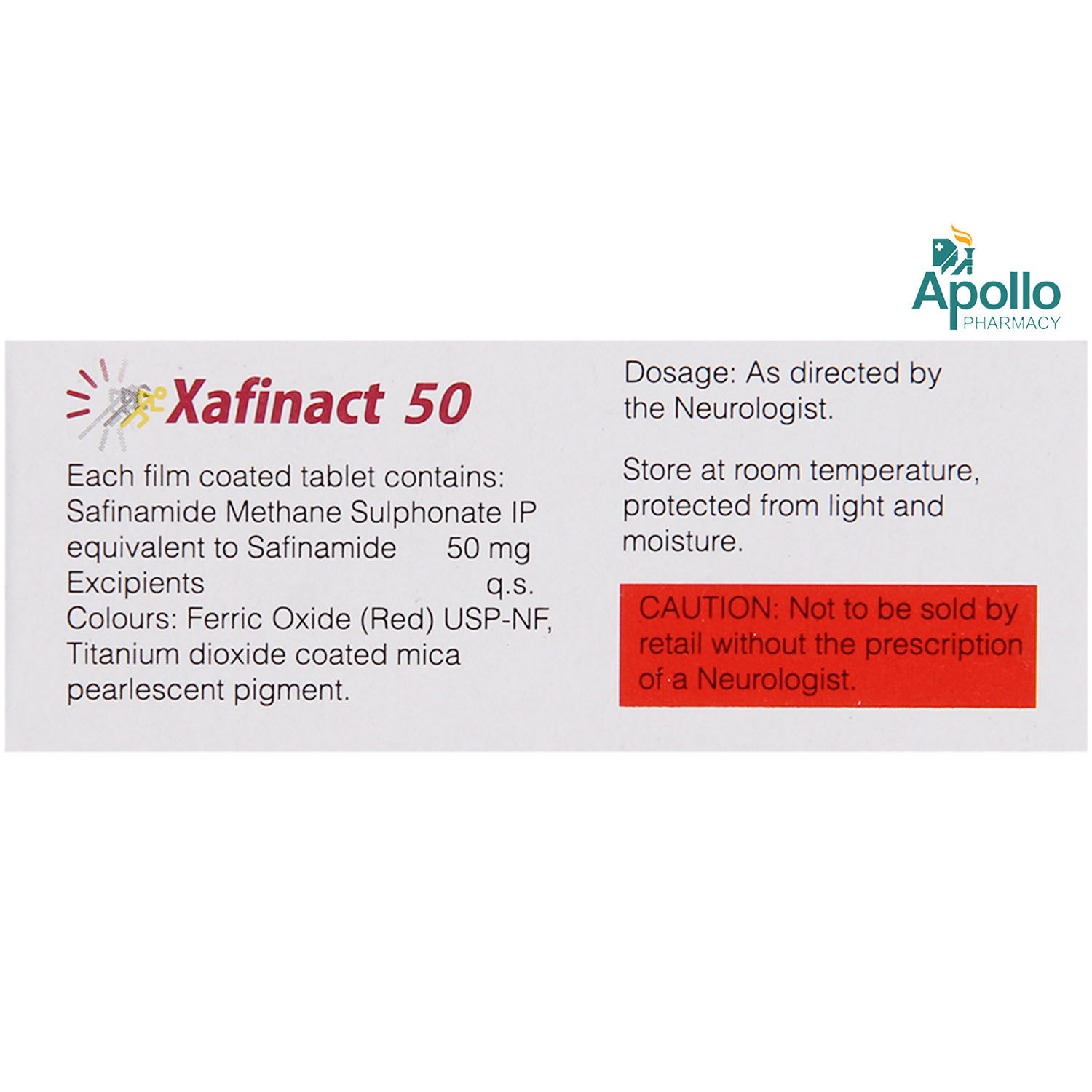 Xafinact 50 Tablet | Uses, Side Effects, Price | Apollo Pharmacy