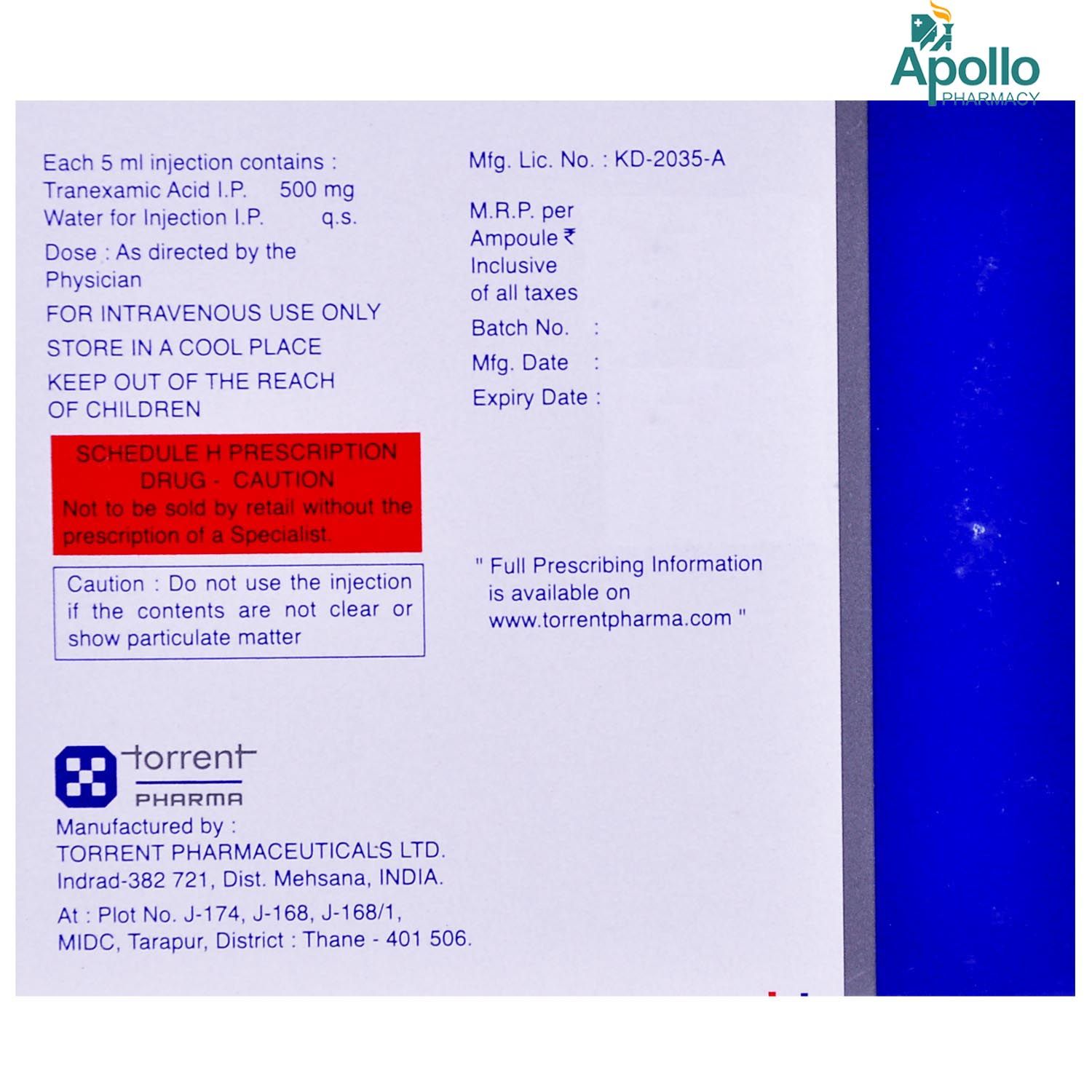 Xamic Injection 5 ml Price, Uses, Side Effects, Composition - Apollo ...