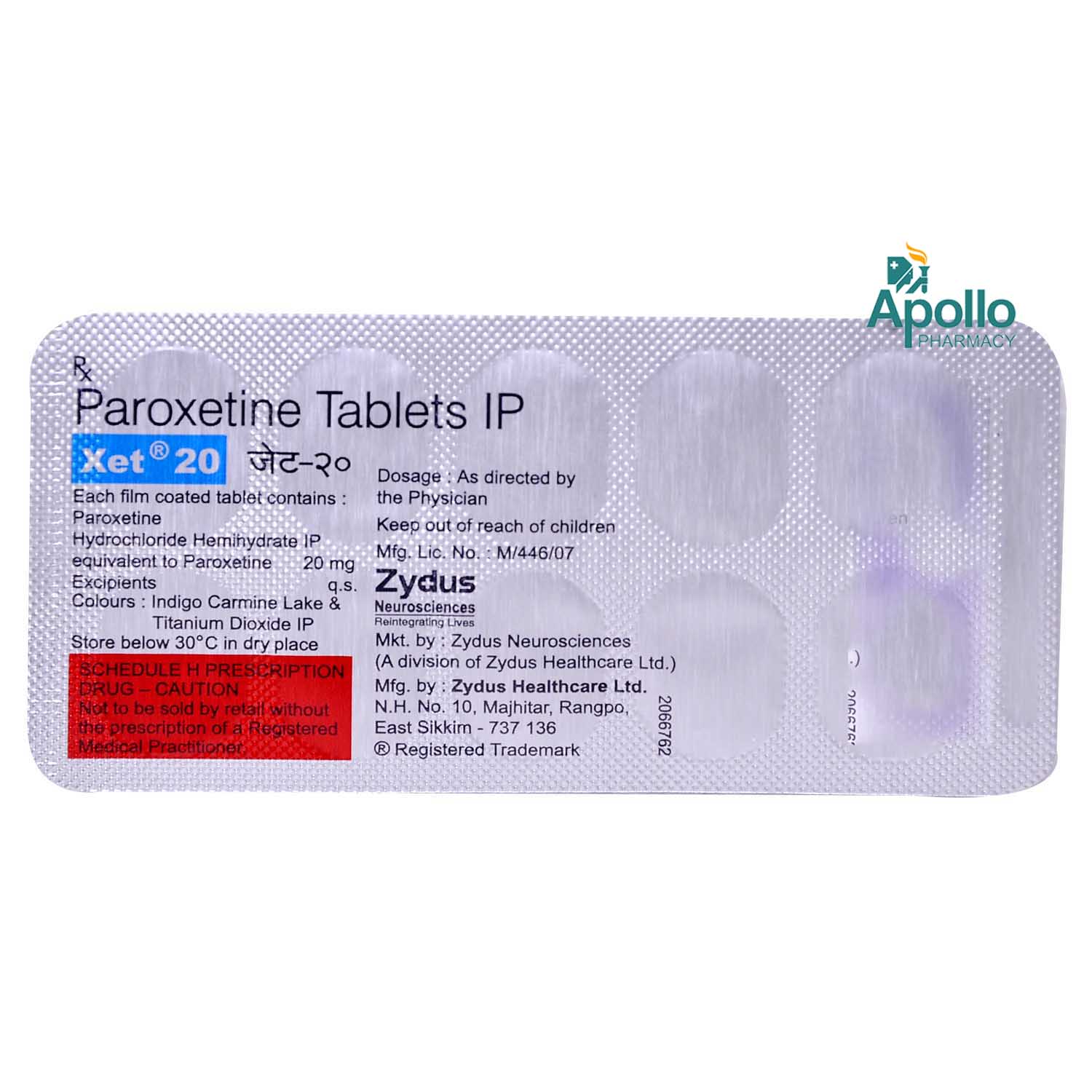 Xet 20 Tablet 10's Price, Uses, Side Effects, Composition - Apollo Pharmacy