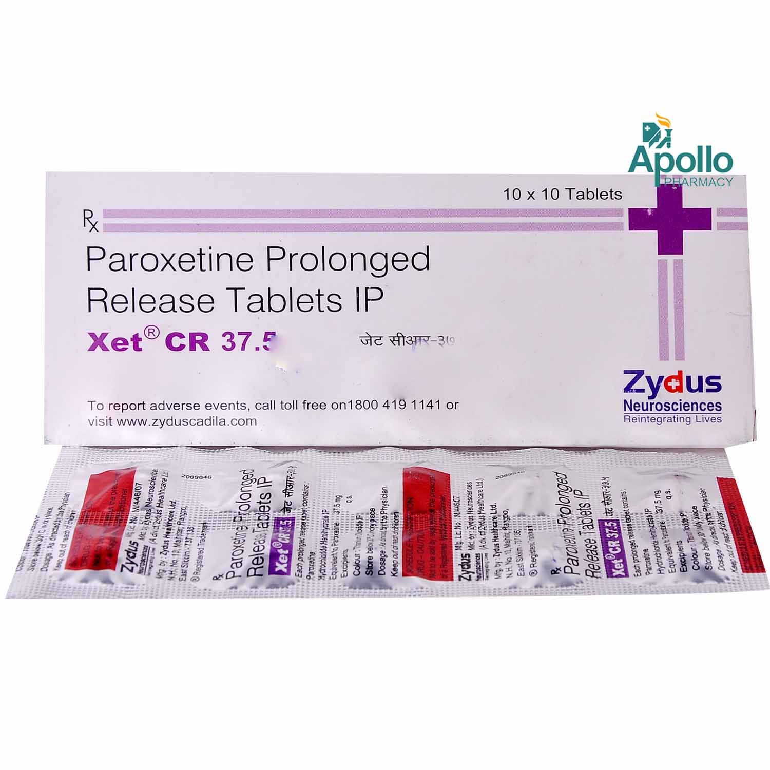Xet CR 37.5 Tablet 10's Price, Uses, Side Effects, Composition - Apollo ...