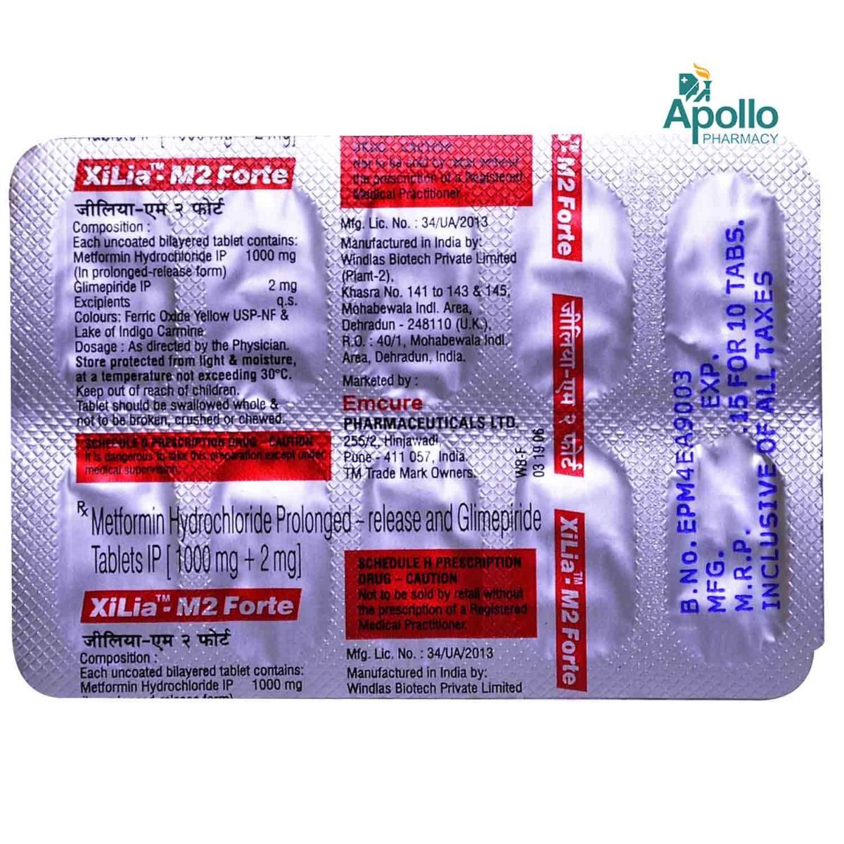 XILIA M 2MG FORTE TABLET Price, Uses, Side Effects, Composition ...