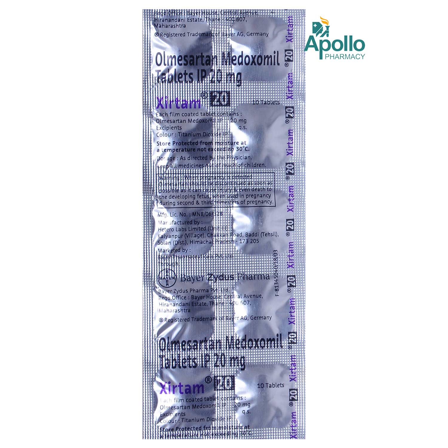 Xirtam 20 Tablet 10's Price, Uses, Side Effects, Composition - Apollo ...