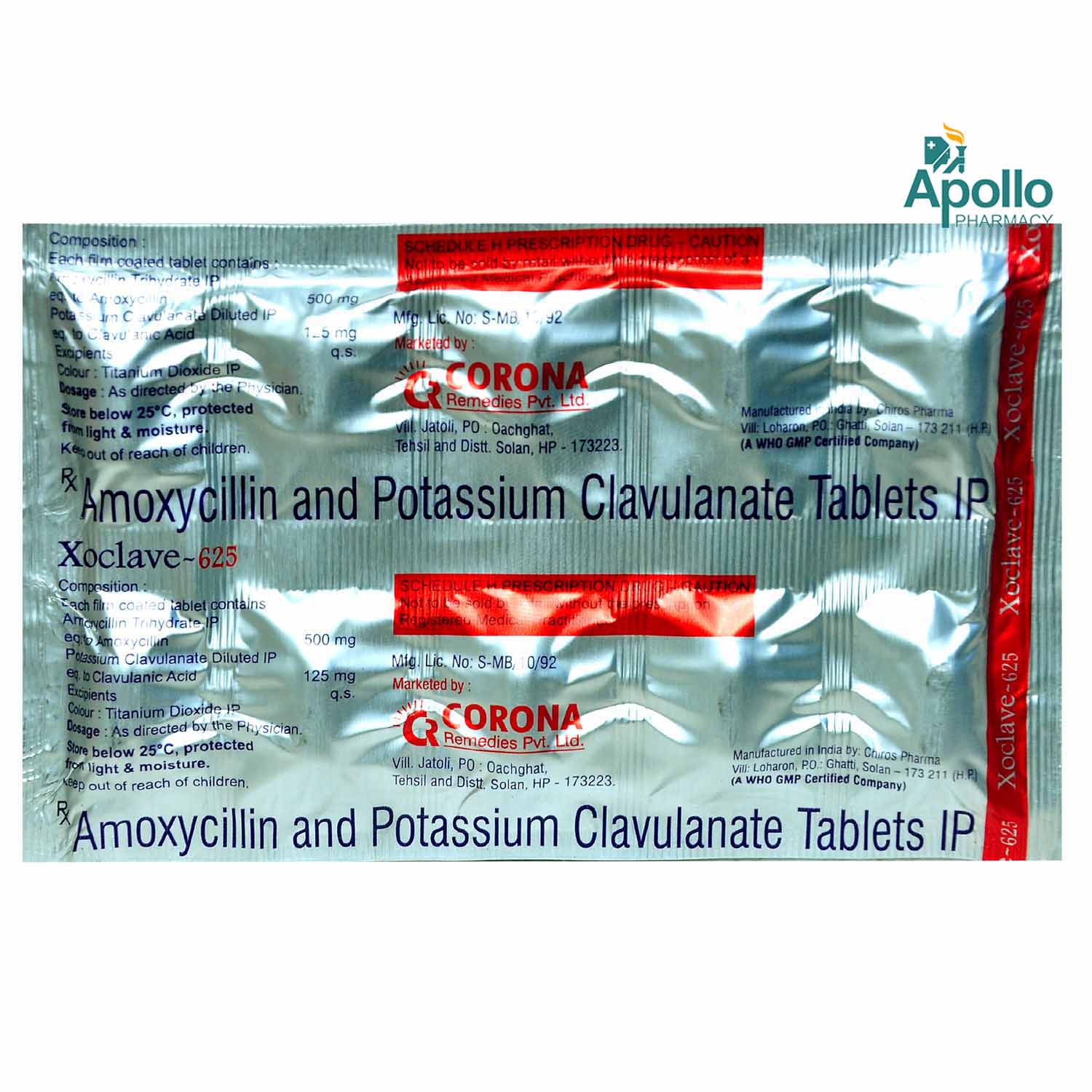 XOCLAVE 625MG TABLET Price, Uses, Side Effects, Composition - Apollo ...