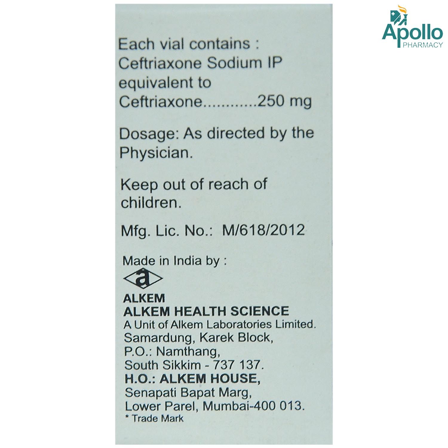 XONE 250MG INJECTION VIAL Price, Uses, Side Effects, Composition ...