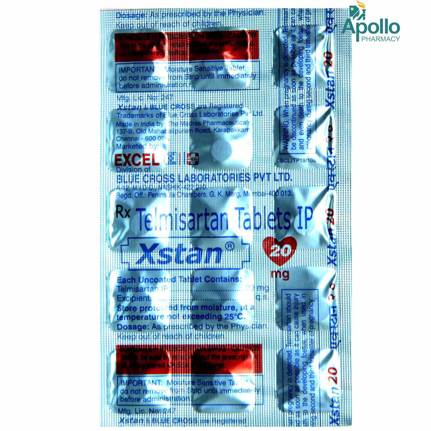 XSTAN 20MG TABLET Price, Uses, Side Effects, Composition - Apollo Pharmacy