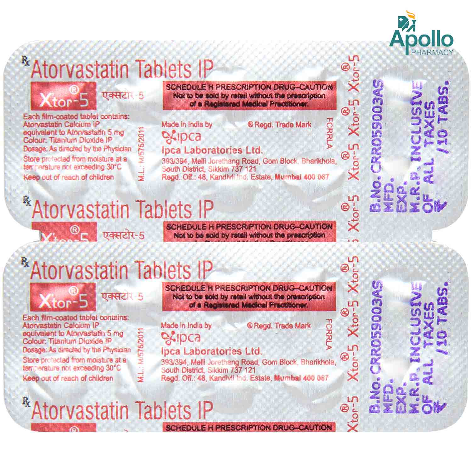 Xtor 5 Tablet 10's Price, Uses, Side Effects, Composition - Apollo Pharmacy