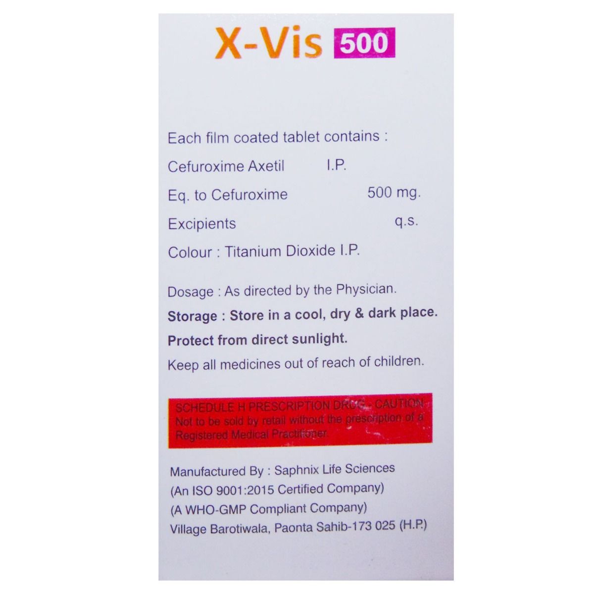 X VIS 500MG TABLET 10'S Price, Uses, Side Effects, Composition - Apollo ...
