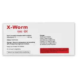 X-Worm 400mg Tablet | Uses, Side Effects, Price | Apollo Pharmacy