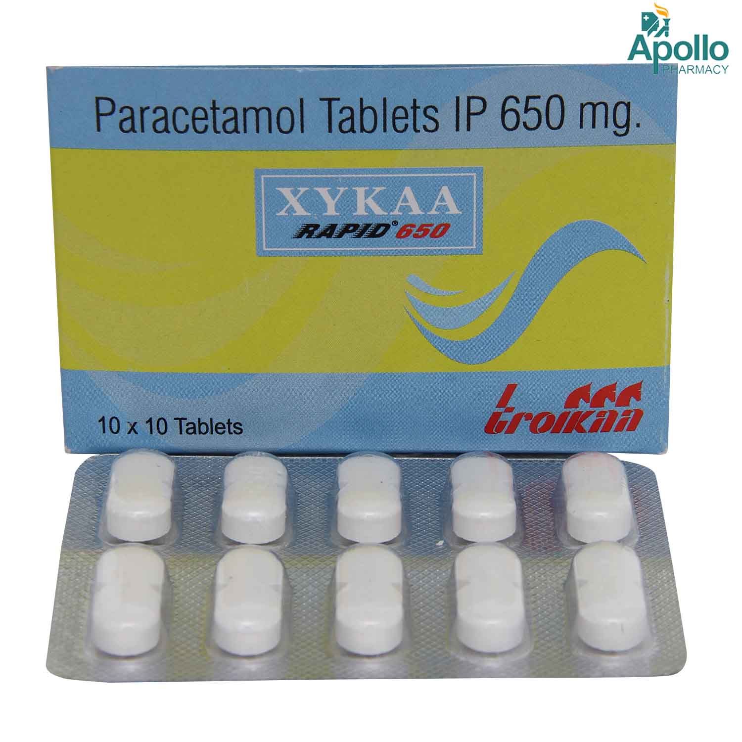 Xykaa Rapid 650 Tablet 10's Price, Uses, Side Effects, Composition ...