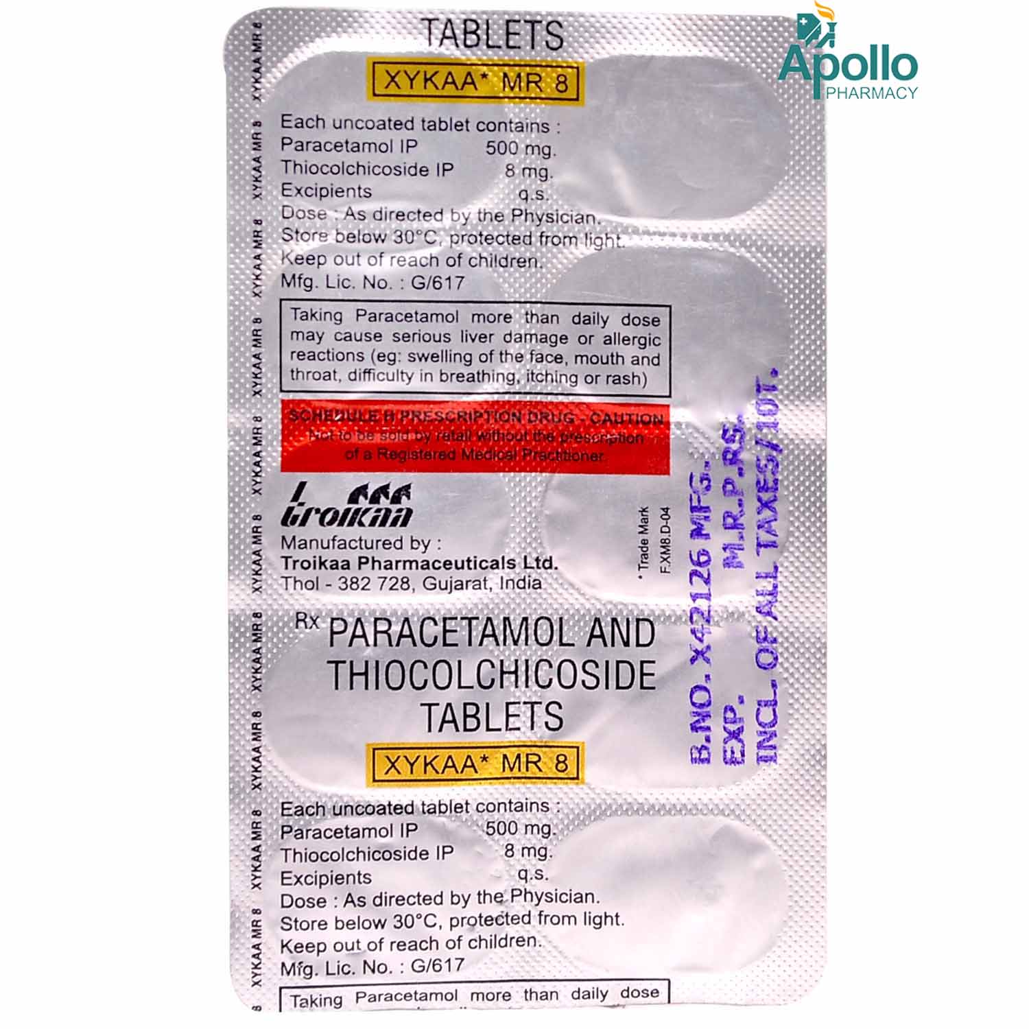 XYKAA MR 8MG TABLET Price, Uses, Side Effects, Composition - Apollo ...