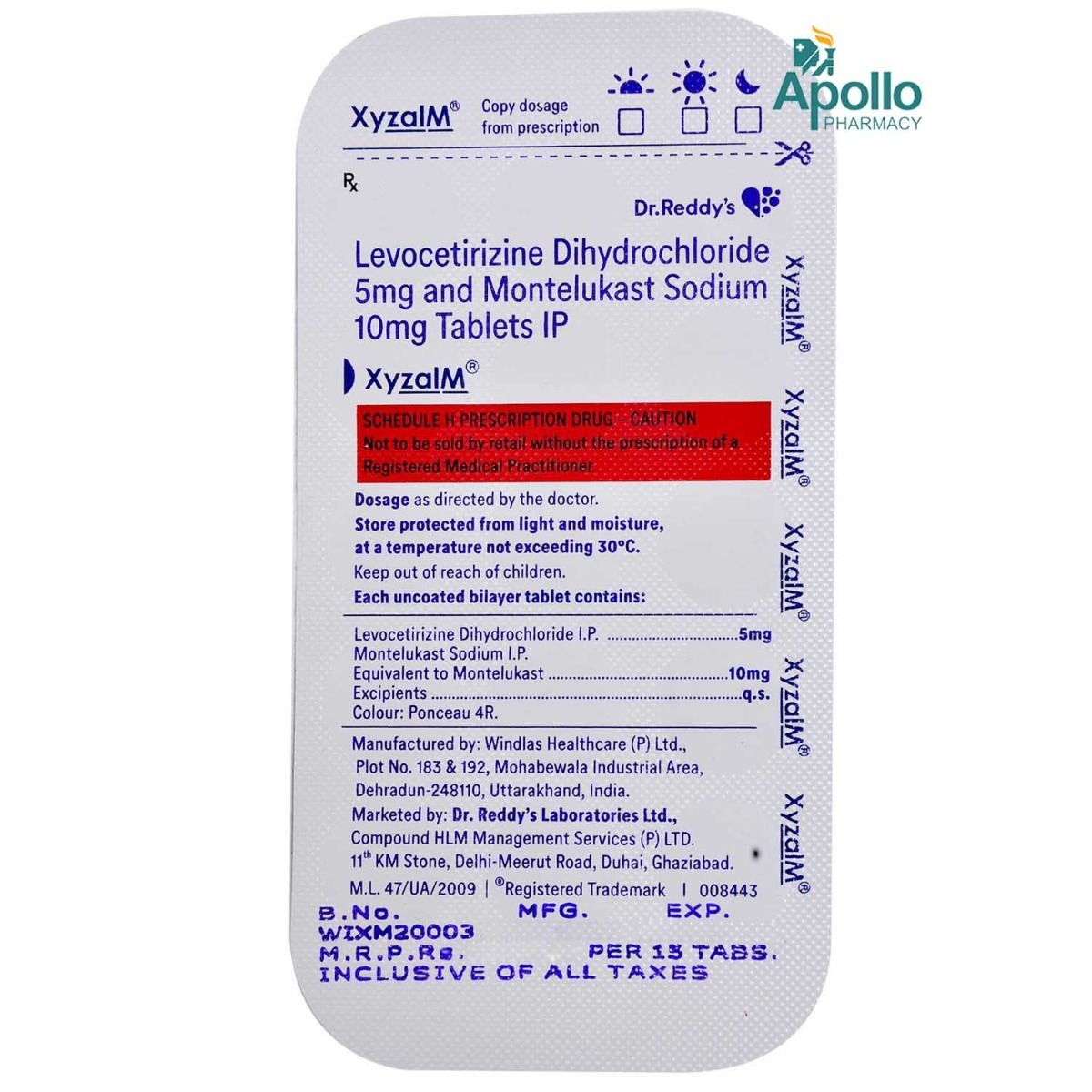 Xyzal M Tablet 15's Price, Uses, Side Effects, Composition - Apollo ...