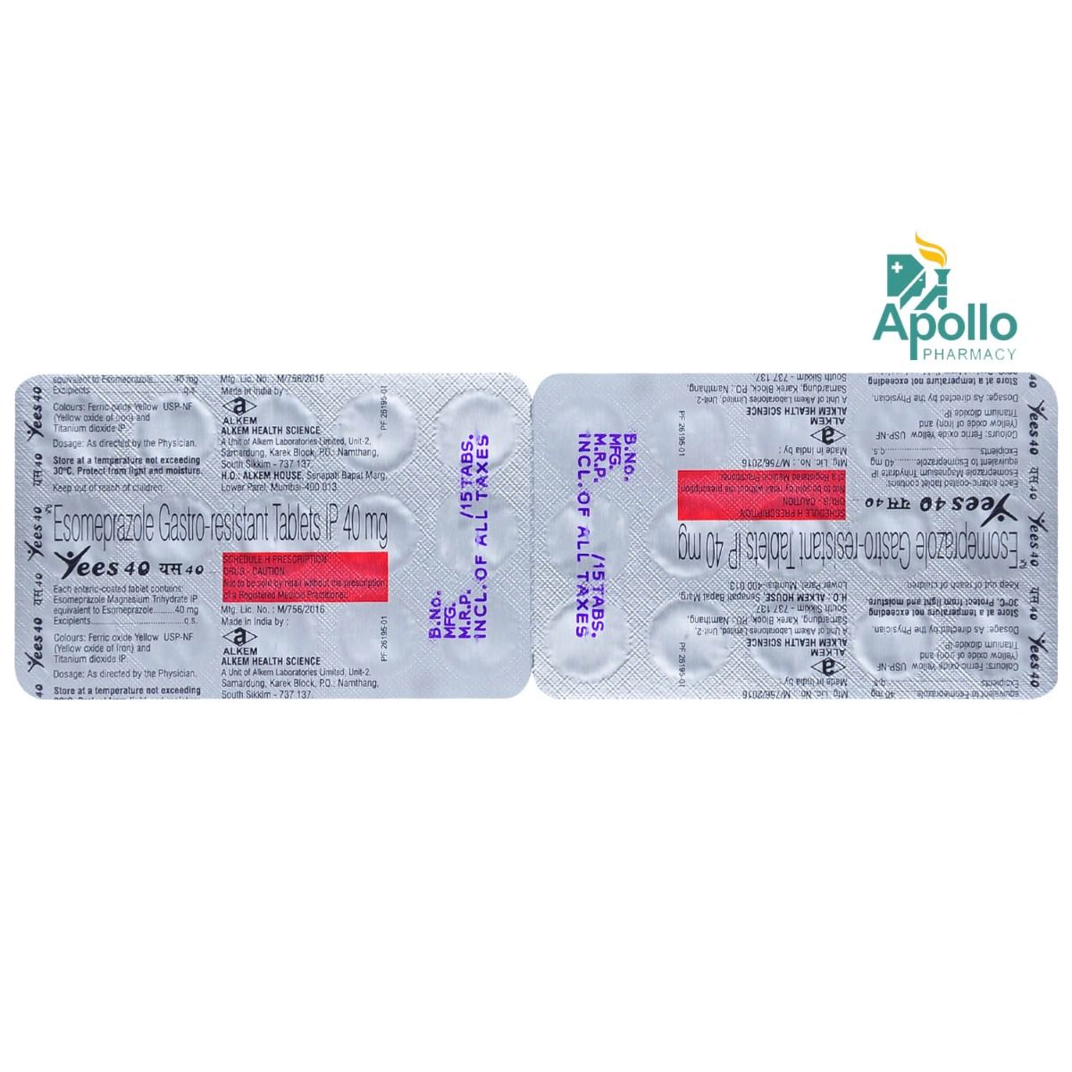 Yees 40 Tablet 15's Price, Uses, Side Effects, Composition - Apollo ...