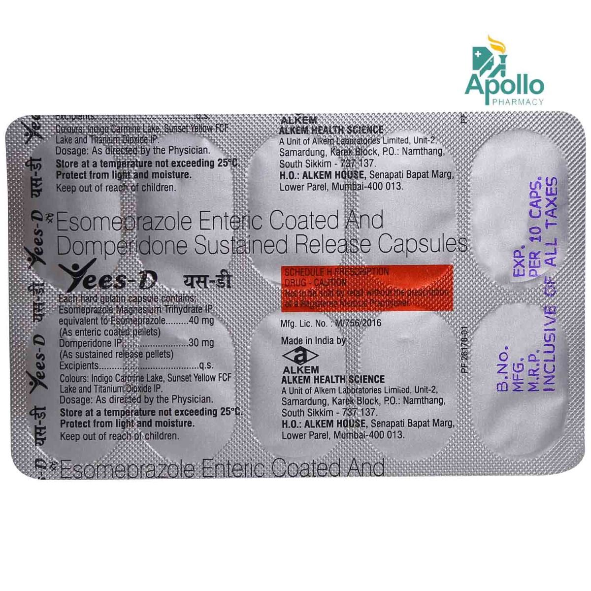 Yees D Capsule 10's Price, Uses, Side Effects, Composition - Apollo ...