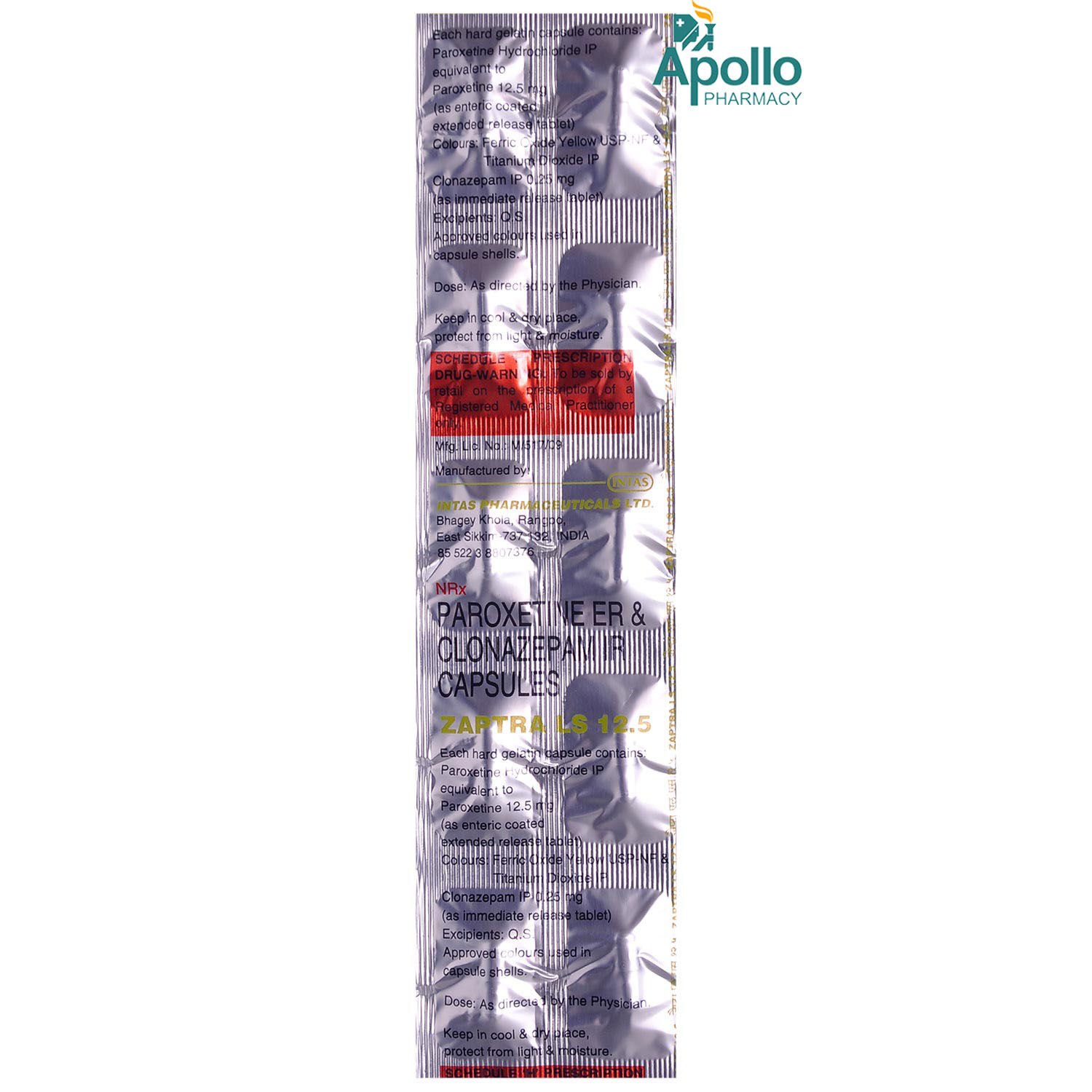 Zaptra LS 12.5 Capsule | Uses, Side Effects, Price | Apollo Pharmacy